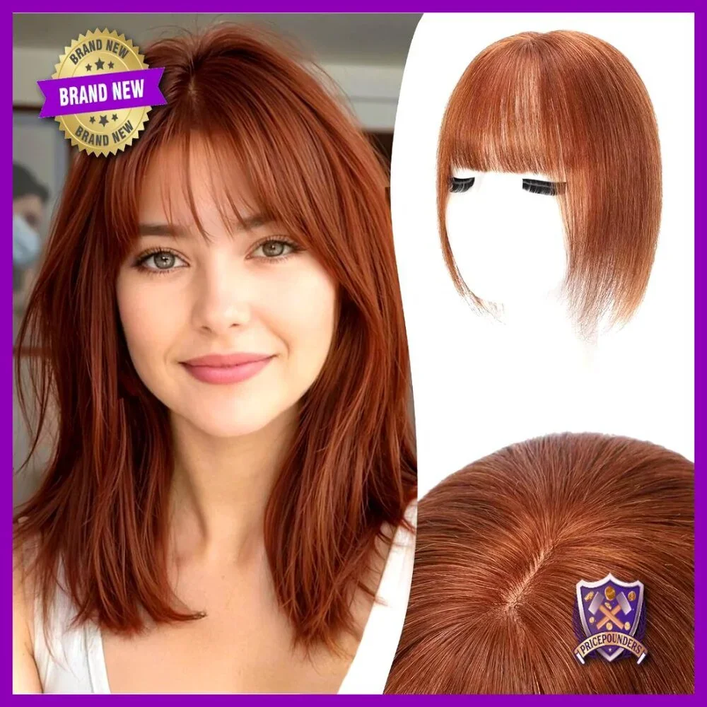 Accessories | Human Hair Topper With Bangs Seamless Invisible Base For ...